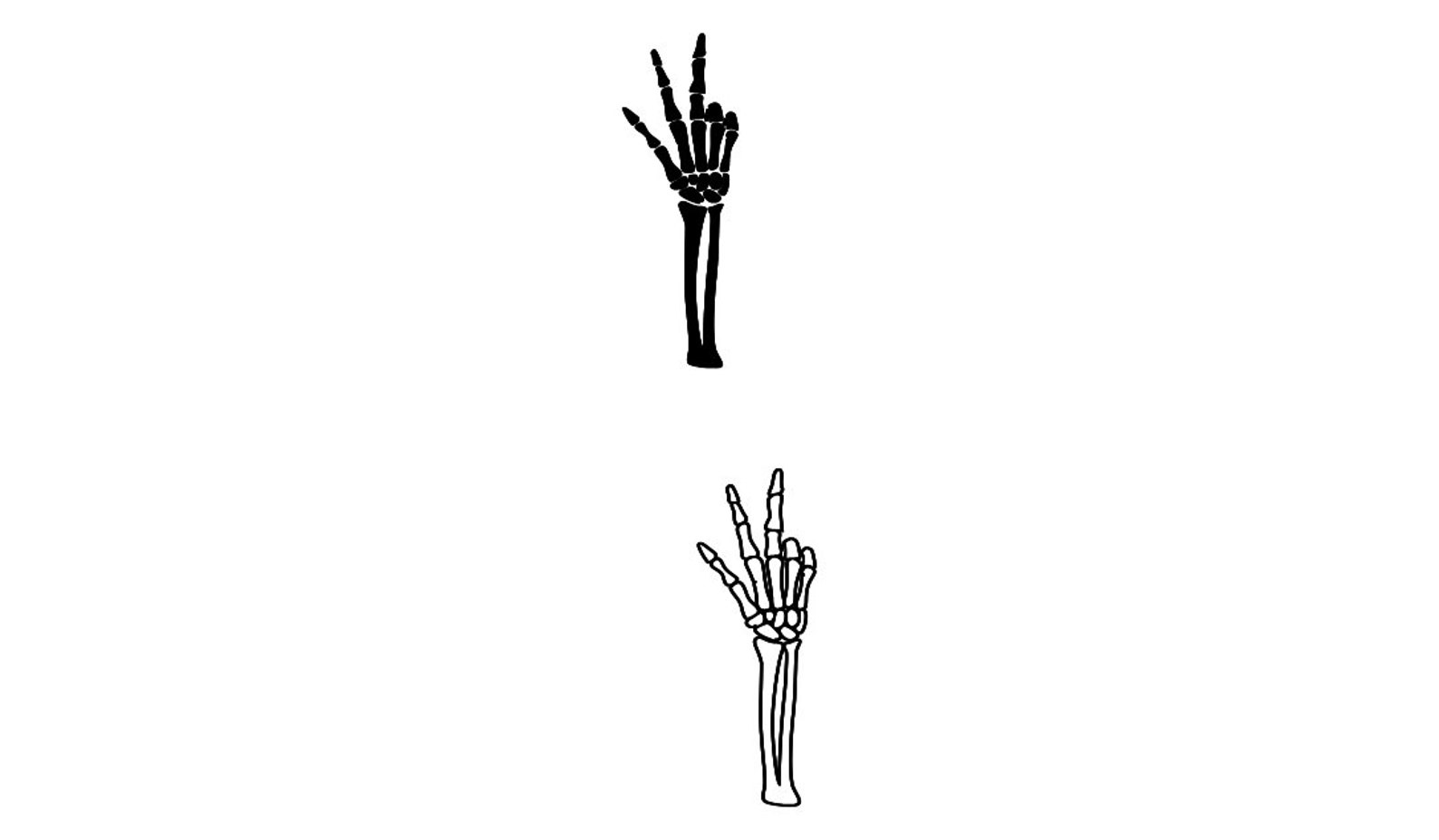 Skeleton Right Hand Numbers - Etsy