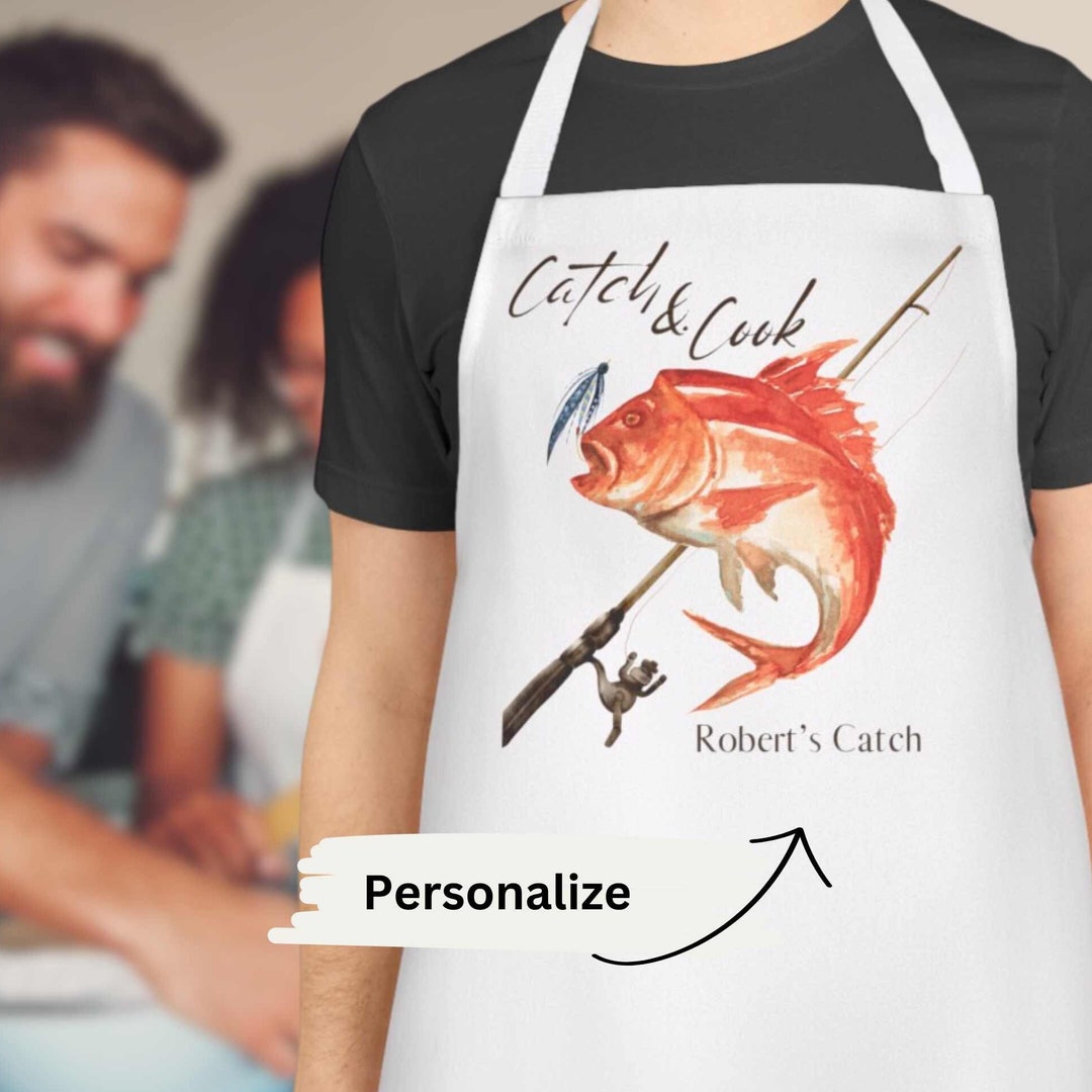 Personalize Fish Apron Gift for Husband for Wife, Gifts Idea for Couple ...