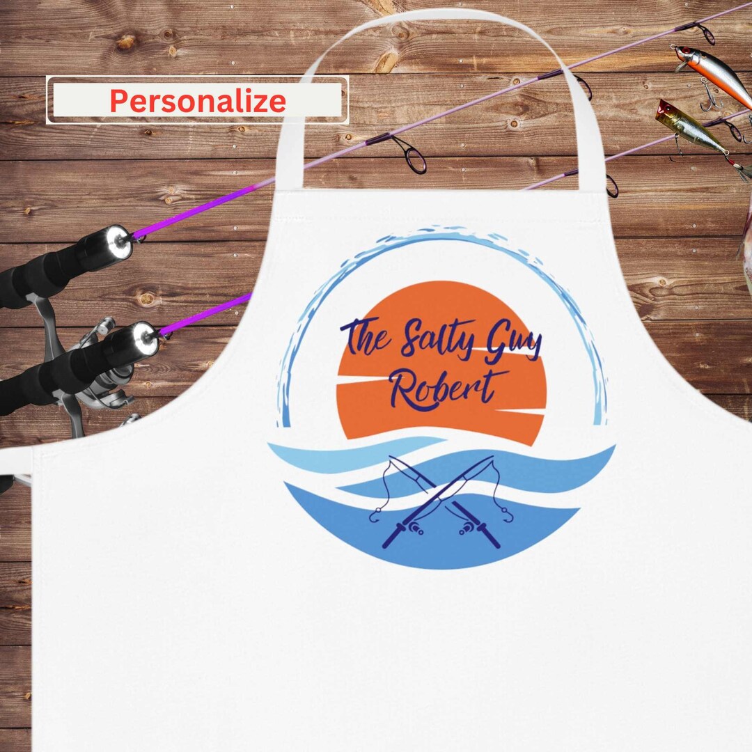 Personalized the Salty Guy Apron for Him Gift for Fisherman Grilling ...