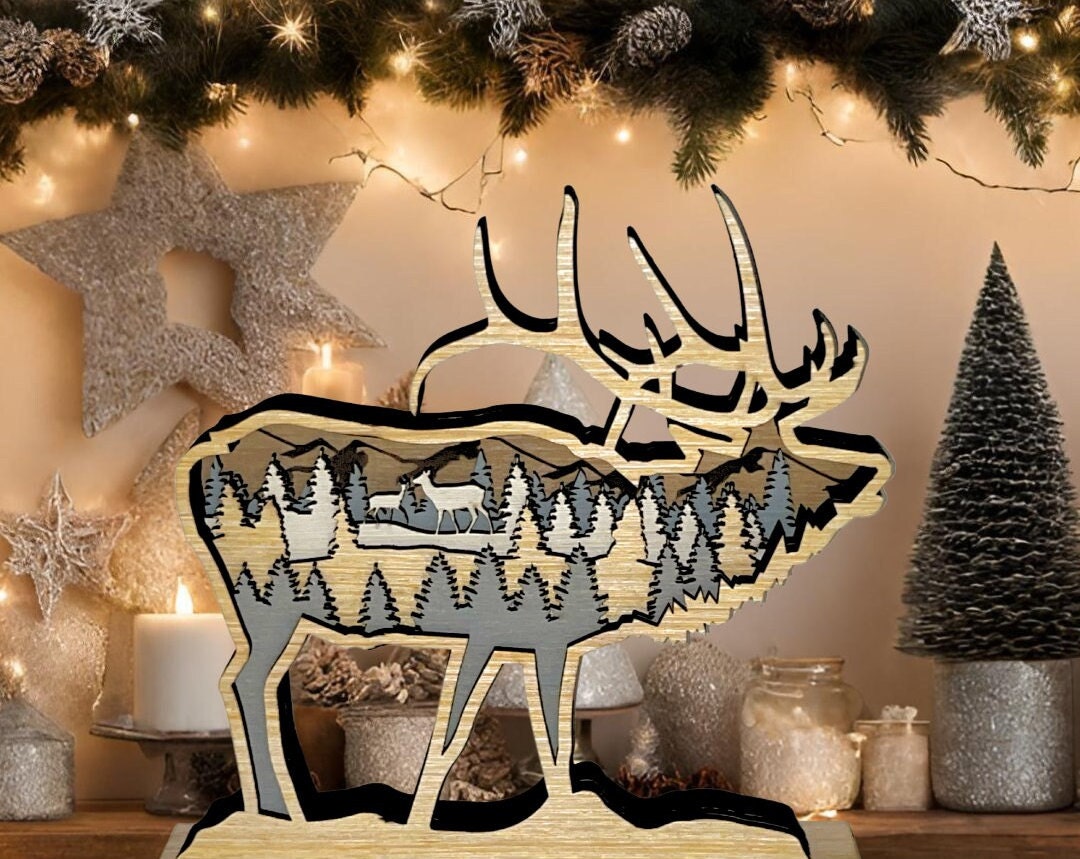 Elk Multi-layer 3D Display Art 2 Sizes Available Select - Etsy