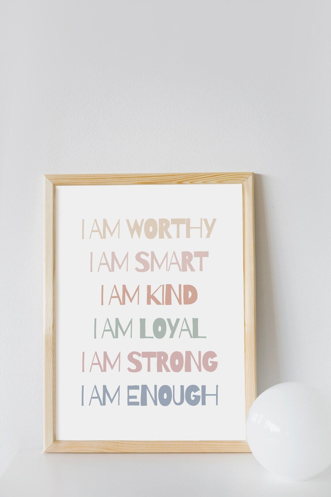 I Am Worthy Quote Affirmation Printable Art Wall Print - Etsy