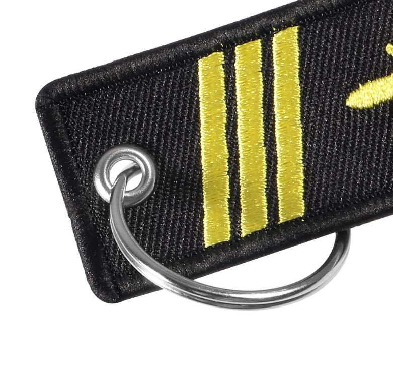Custom Embroidered Keychain, Flight Tag, Personalized Keyring - Etsy