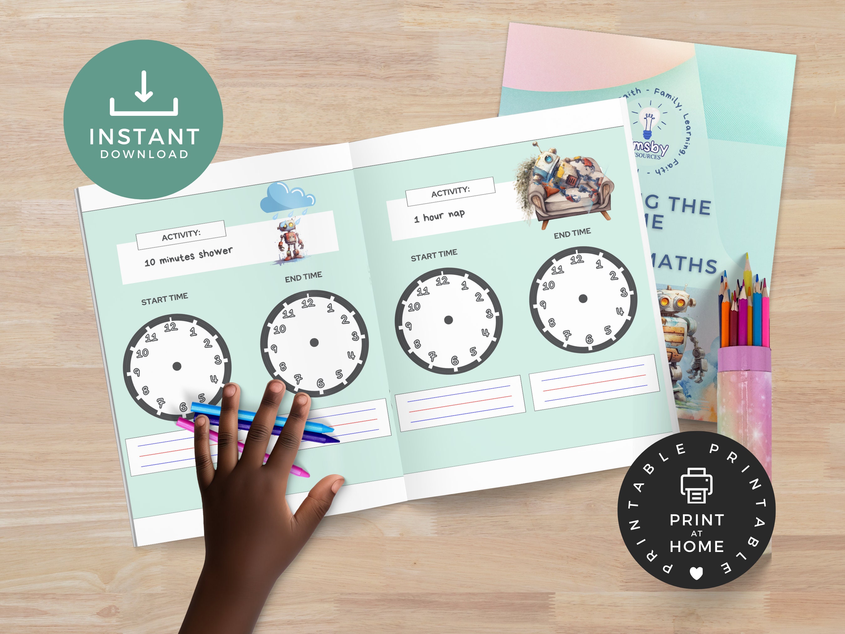 Telling Time, Digital Download, What Time is It, Printable Activity ...