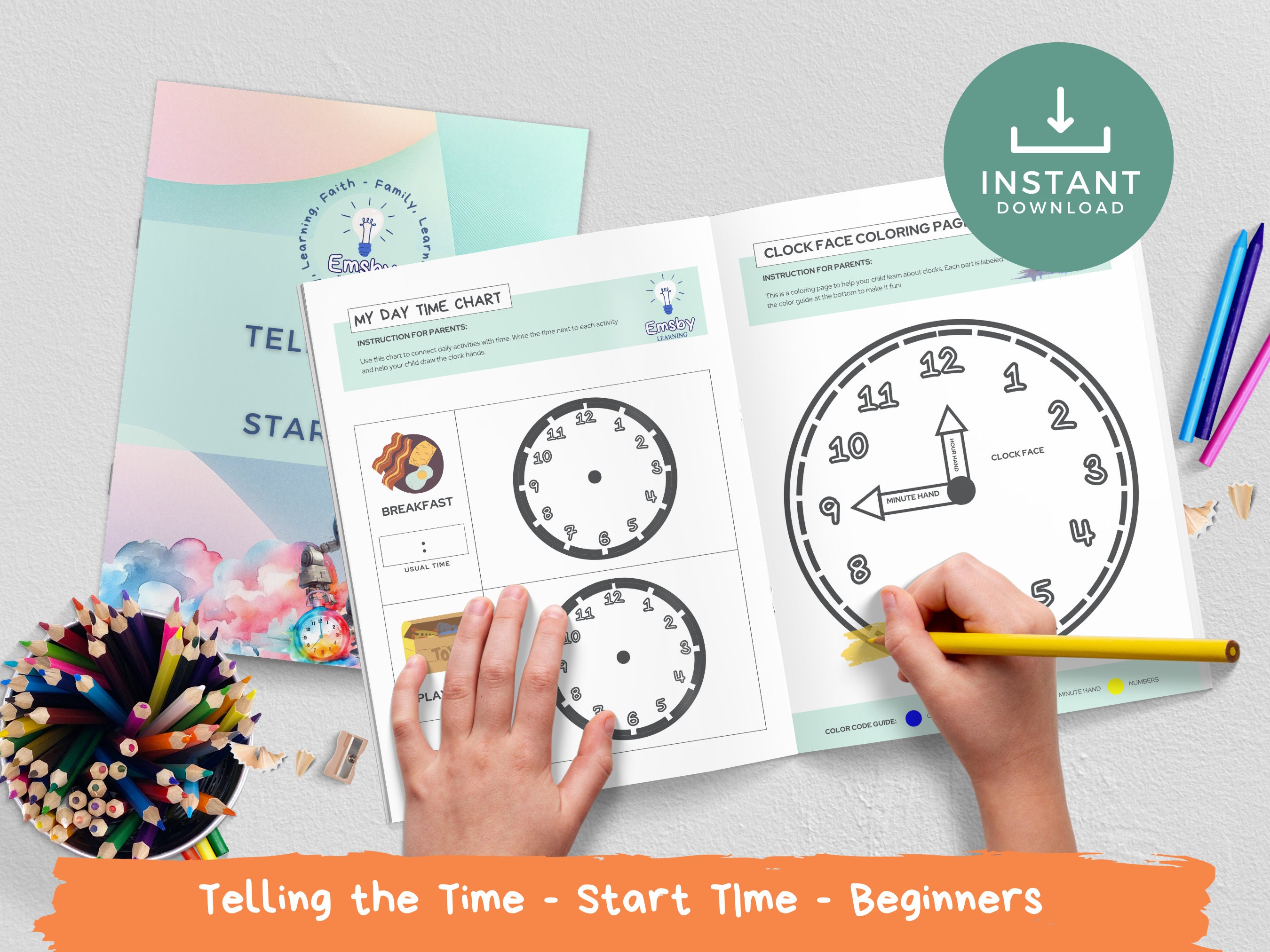 Telling the Time Preschool Learning, Preschool Printables, Clock ...