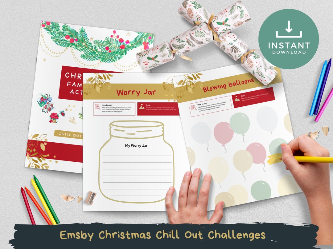 Christmas Worksheets for Worry, Family Activity, Instant Download ...