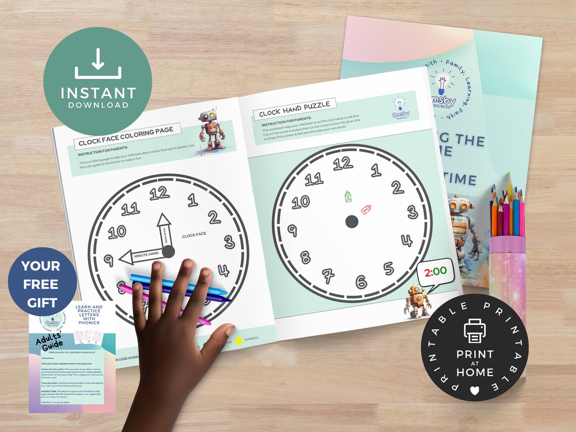 Telling the Time Preschool Learning, Preschool Printables, Clock ...