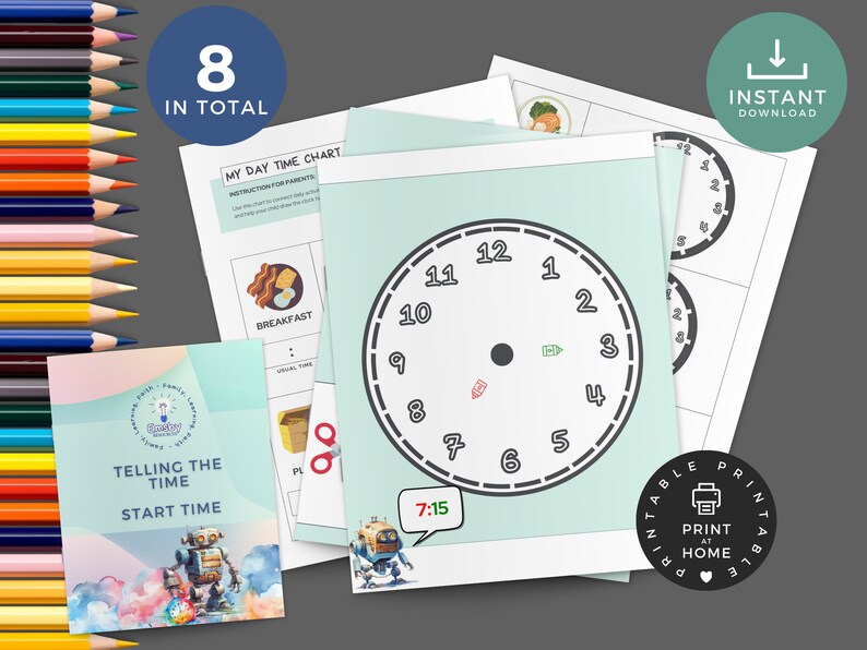 Telling the Time Preschool Learning, Preschool Printables, Clock ...
