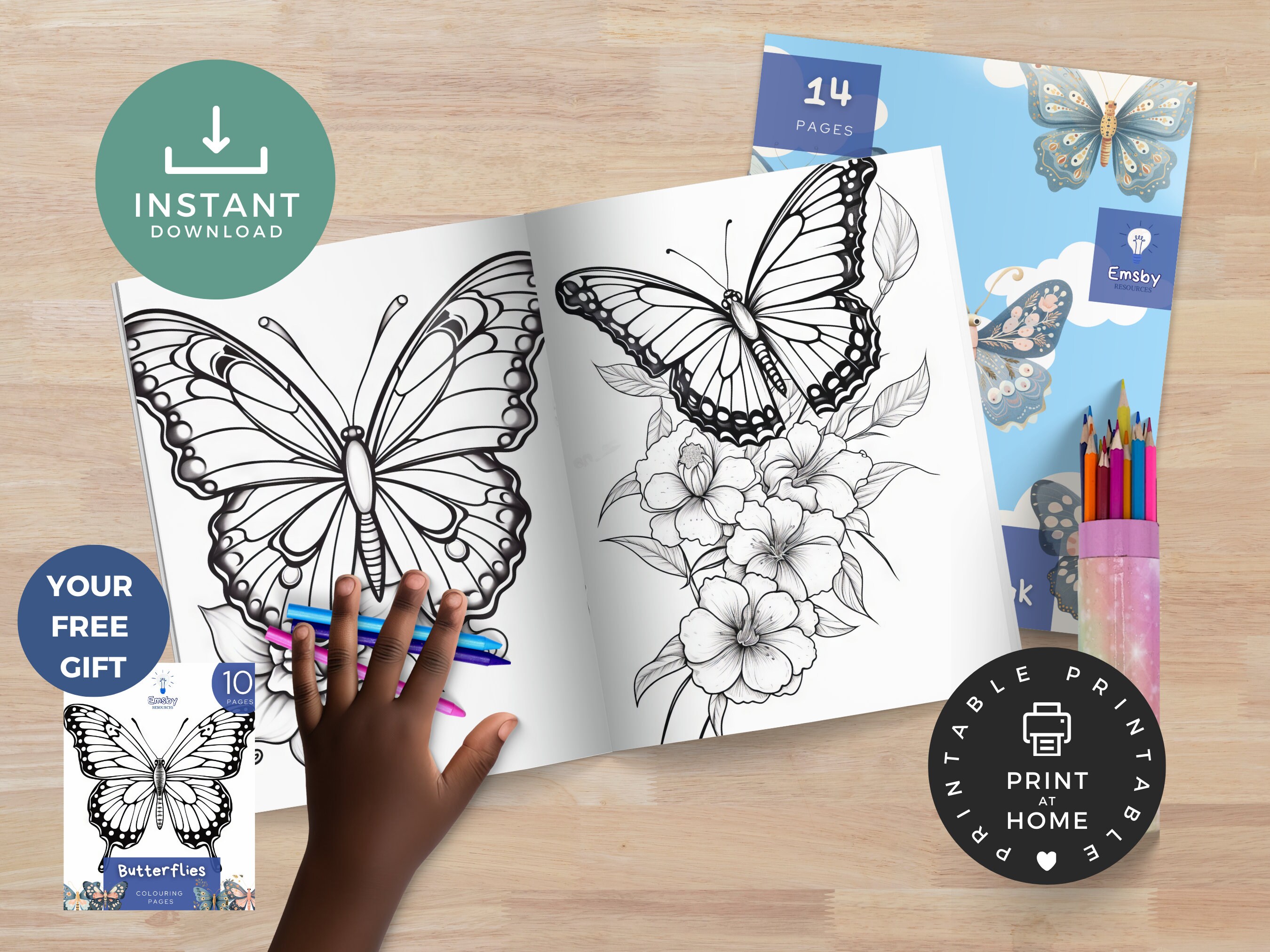 Butterfly Colouring Pages, Instant Download, PDF, Printable Adult ...