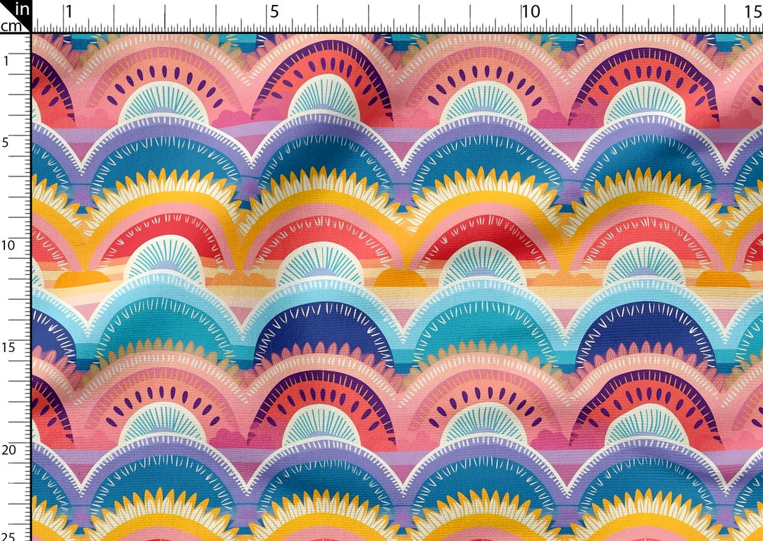 Colorful Fabric - Rainbow Printed Fabric, Colorful Cotton Linen Silk ...