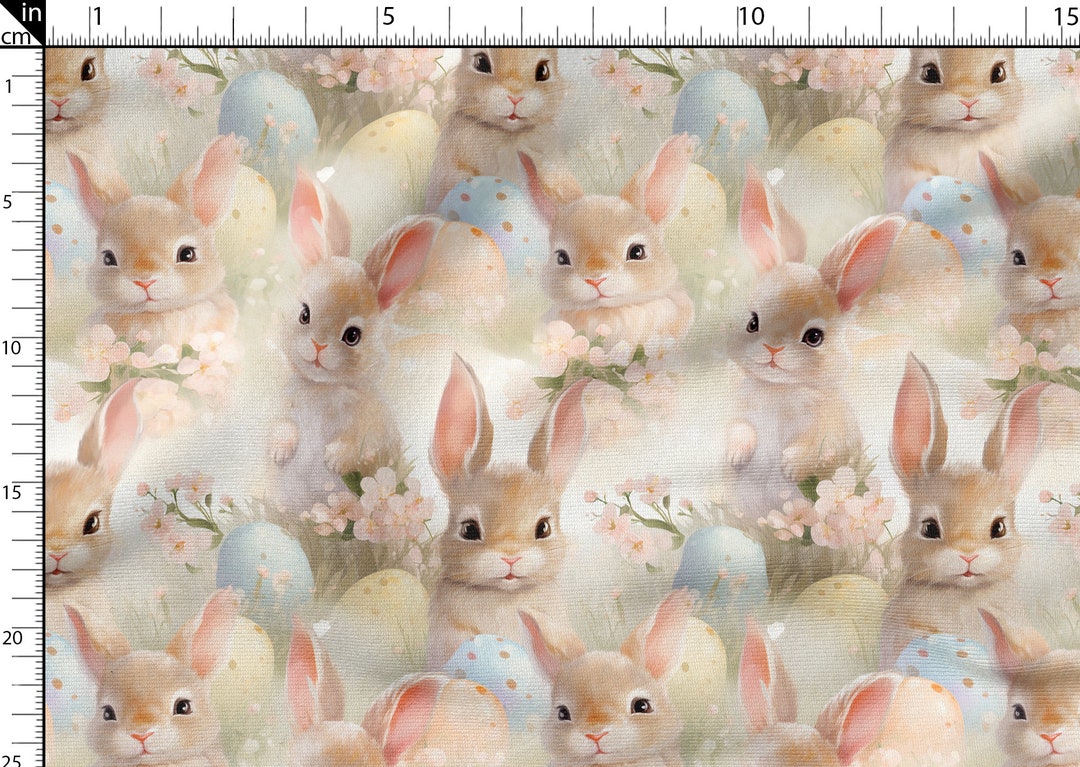 Happy Easter Easter Printed Fabric Eggs Cotton Linen Silk Fabric Fabric ...