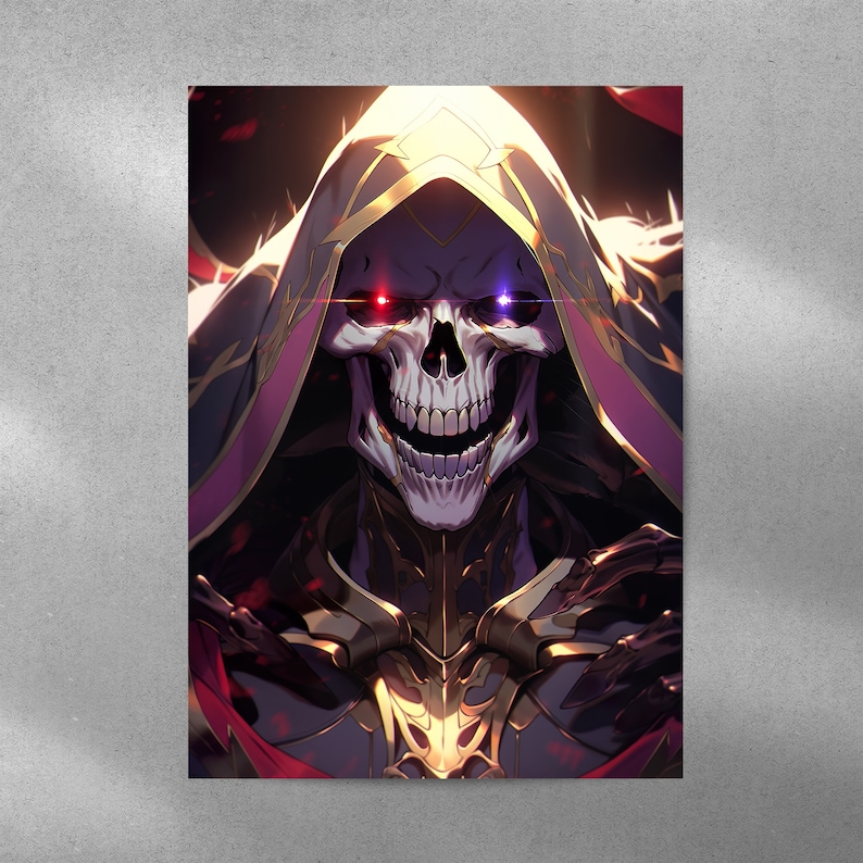 Ainz Ooal Gown Manga Poster Modern Design Print | High-quality Wall Art ...