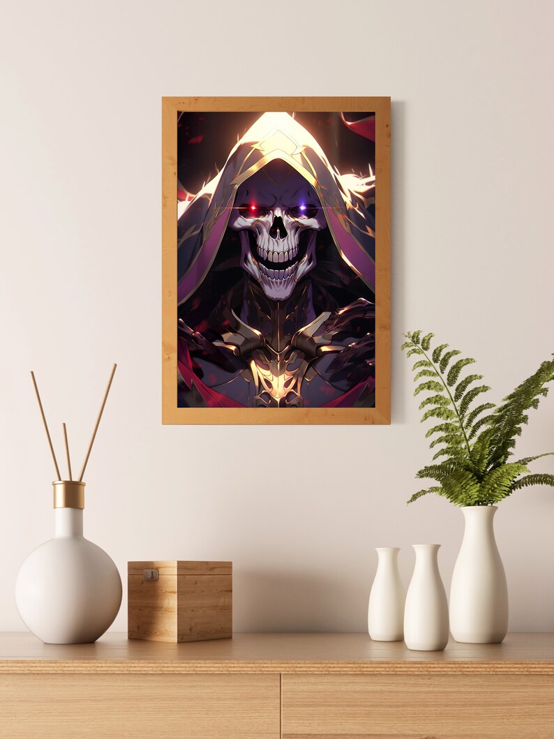Ainz Ooal Gown Manga Poster Modern Design Print | High-quality Wall Art ...