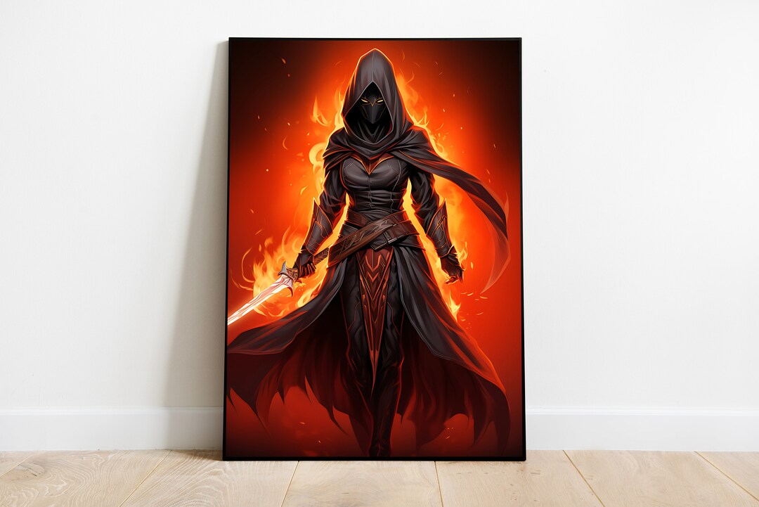 Female Assassin Anime Print | High Quality Wall Art & Instant Download ...