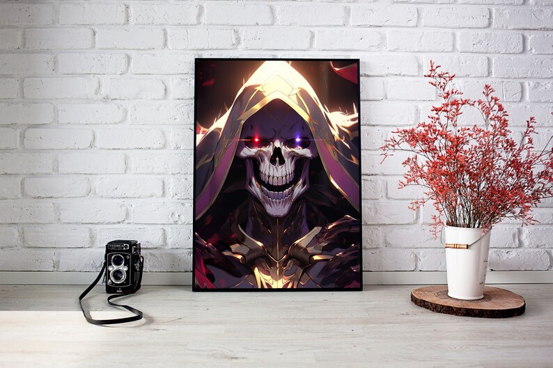 Ainz Ooal Gown Manga Poster Modern Design Print | High-quality Wall Art ...