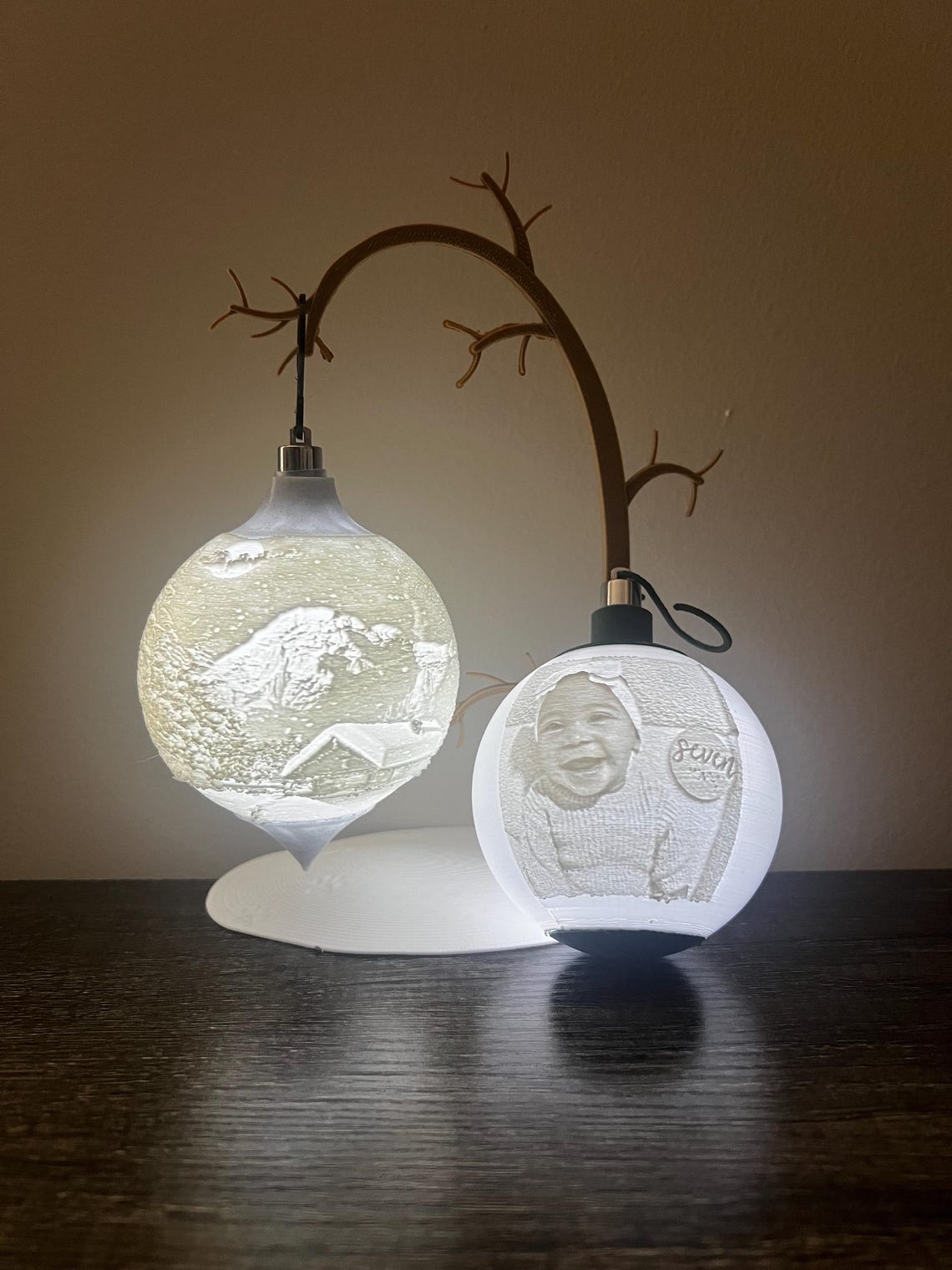 Custom 3D Printed Lithophane Ornament - Persolinazed Holiday Keepsake ...