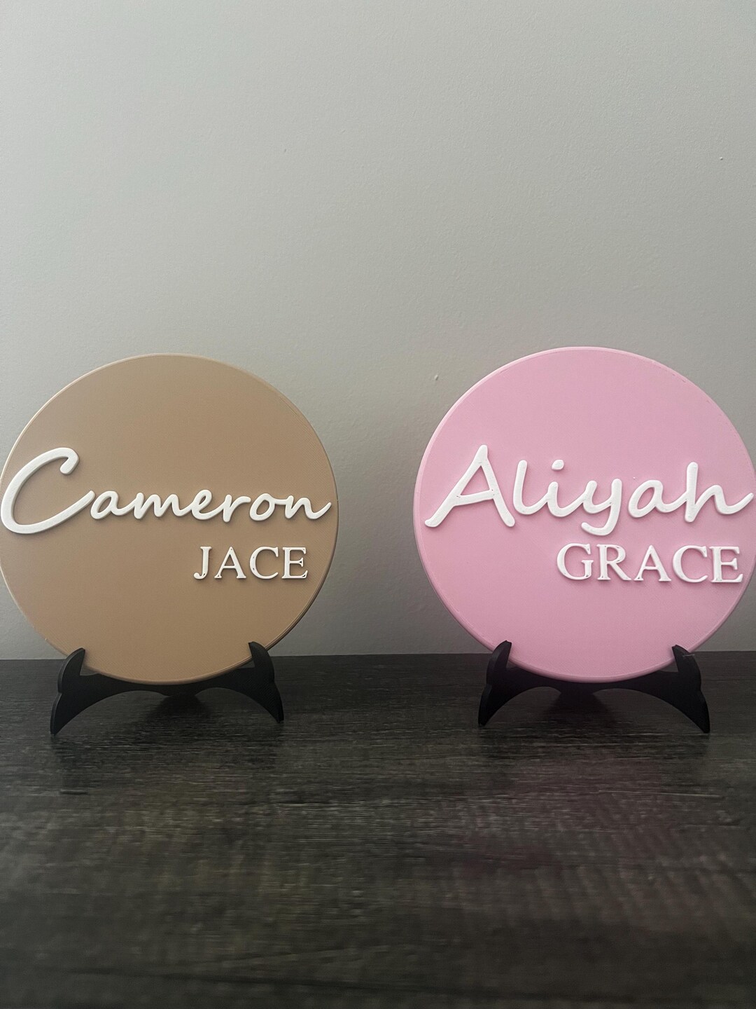 Personalized 3D Printed Name Circle W/ Stand - Etsy