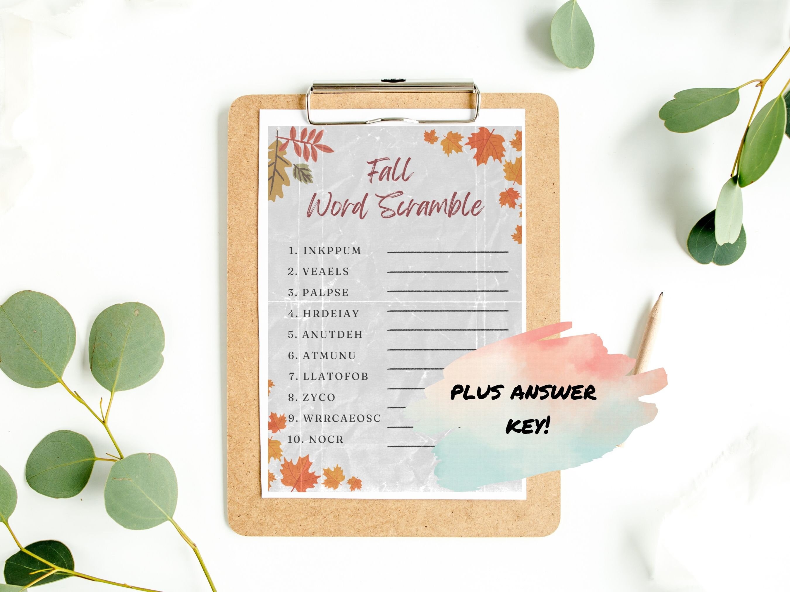 Fall Printable Bundle: Word Search, Word Scramble, and Bingo! Halloween ...