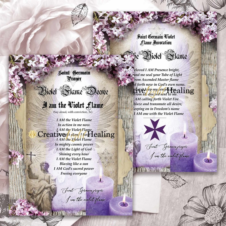 Violet Flame Prayer Saint Germain Decree and Invocation of St. Germain ...