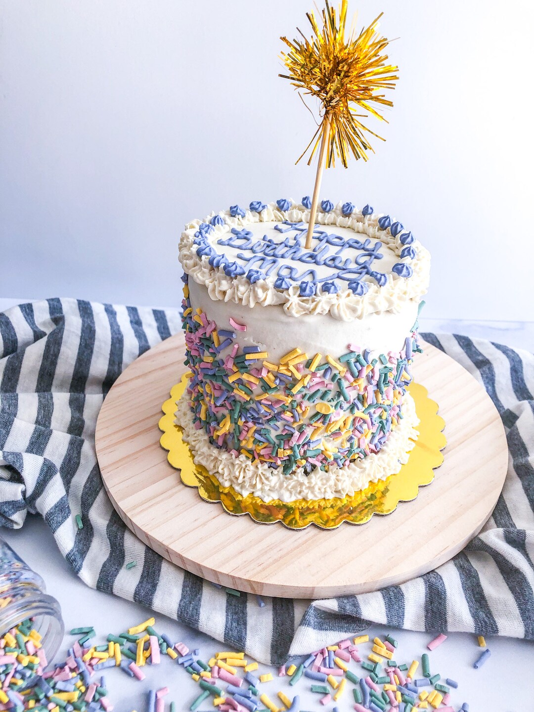 Happy Birthday Dog Cake Double Layer, Dog Birthday Treat, Dog Birthday ...