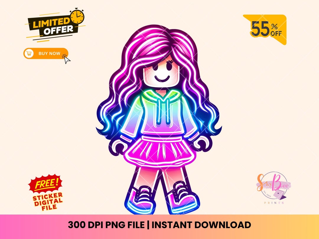 Neon Roblox Girl, Roblox Character, Sweatshirt Designs, Roblox Shirt ...