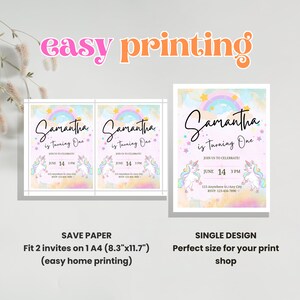 Editable Birthday Invitation, Canva Template, Kid Girls Birthday ...