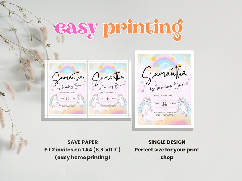 Editable Birthday Invitation, Canva Template, Kid Girls Birthday ...