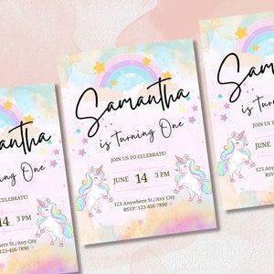 Editable Birthday Invitation, Canva Template, Kid Girls Birthday ...