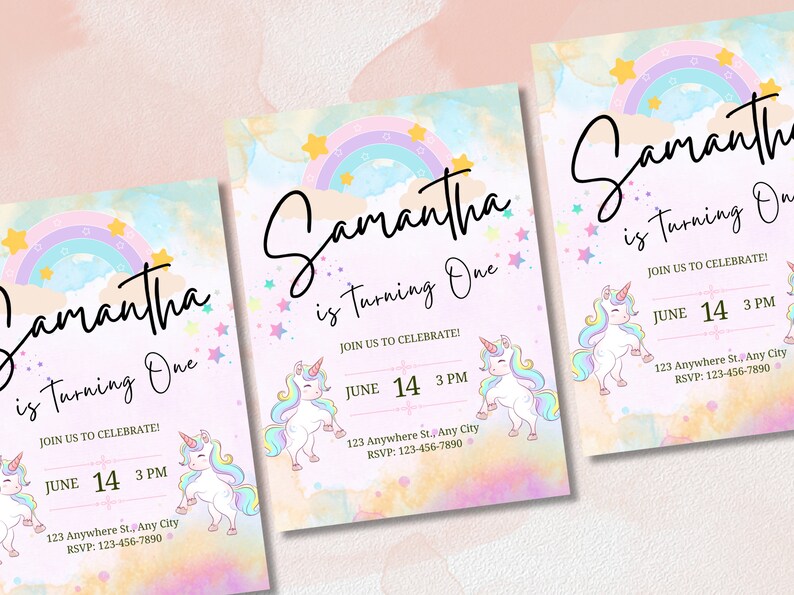 Editable Birthday Invitation, Canva Template, Kid Girls Birthday ...