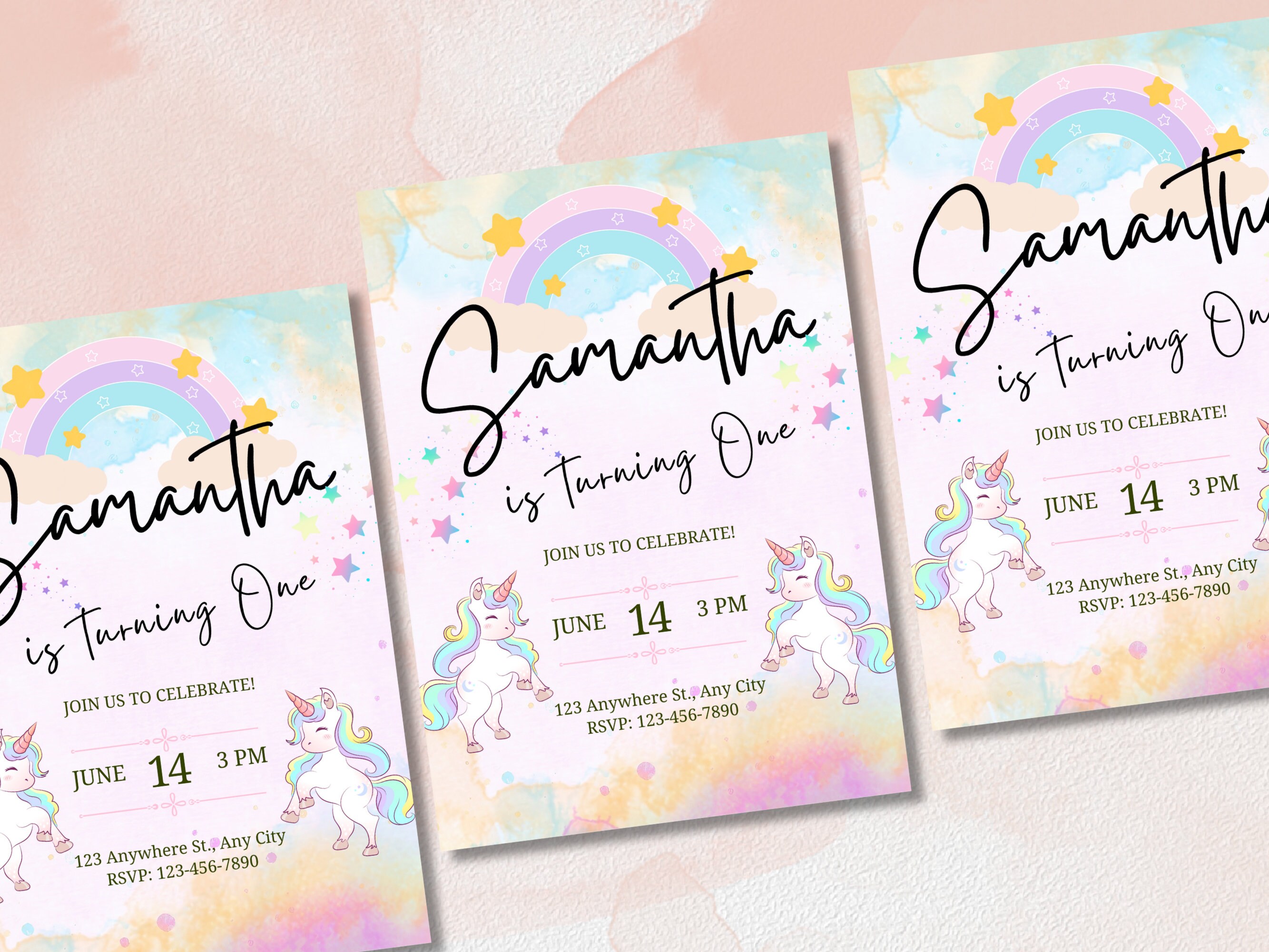 Editable Birthday Invitation, Canva Template, Kid Girls Birthday ...