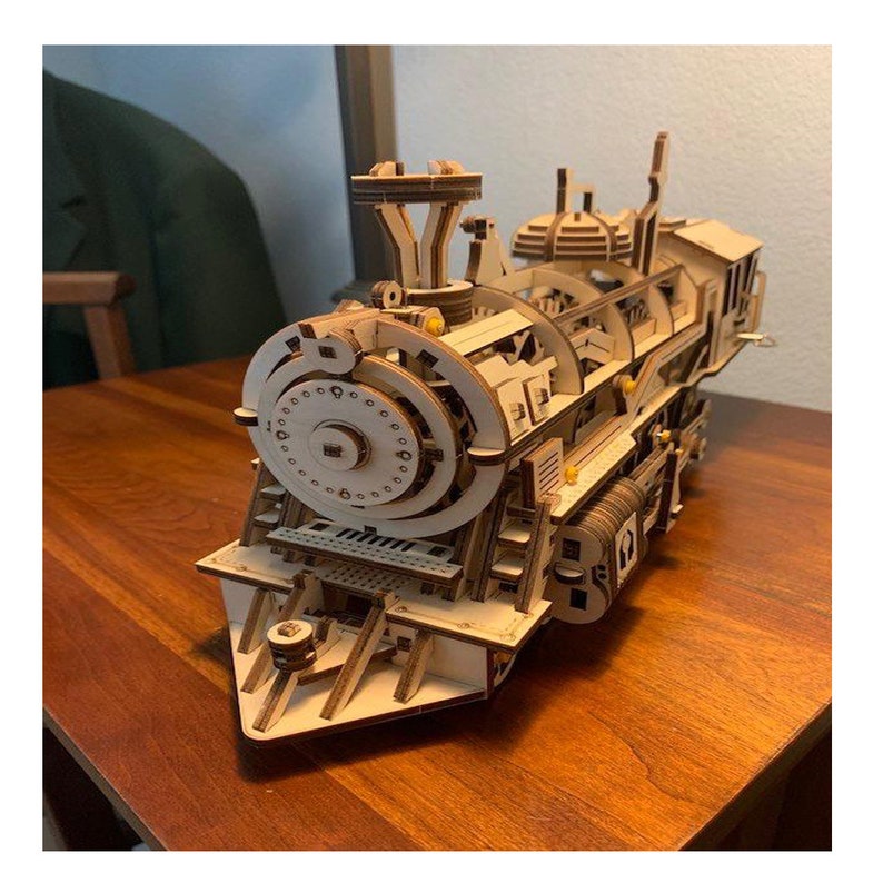 DIY - Wooden Mechanical Locomotive Train With Moving Pieces - Brand New ...