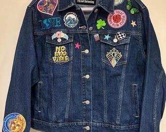 Rock Band Patch Jean Jacket - Handmade & Curated One-of-a-kind. Wear ...