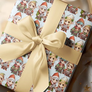 Elf Wrapping Paper Funny "elfie Selfie"- Anime Elves- Holiday Christmas ...