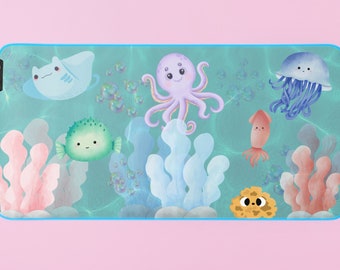 Ocean Beach Cute Kawaii Desk Mat Mouse Pad - Etsy