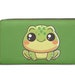 Frog Cute Kawaii Wallet Vegan Faux Leather Woman's Zipper Purse Travel ...
