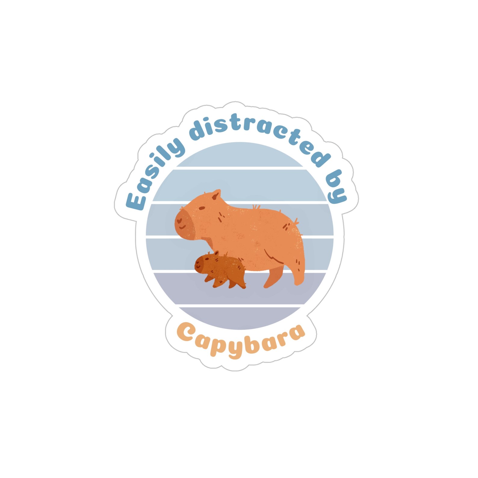 Capybara Sticker Easily Distracted by Capybaras Transparent Indoor ...