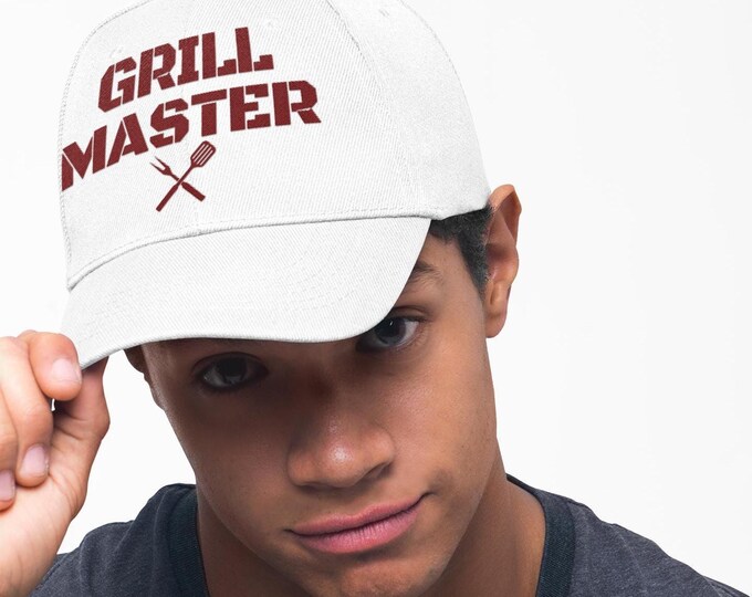 BBQ Trucker Cap, Embroidered Cap for Dad, Christmas Gift for Dad, Grill ...
