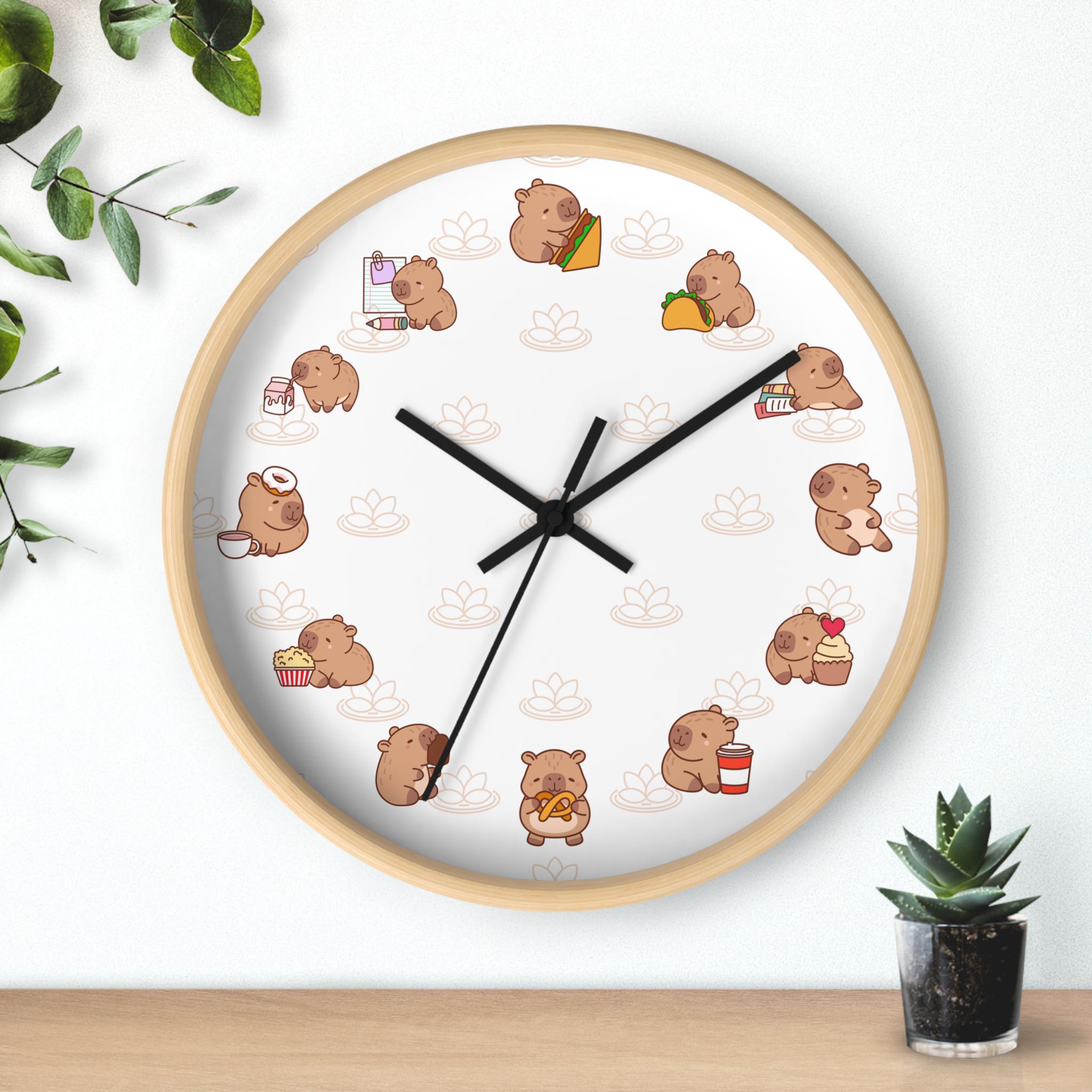 Capybara Art Wall Clock Cute Kawaii Home Decor Animal Lover Battery ...