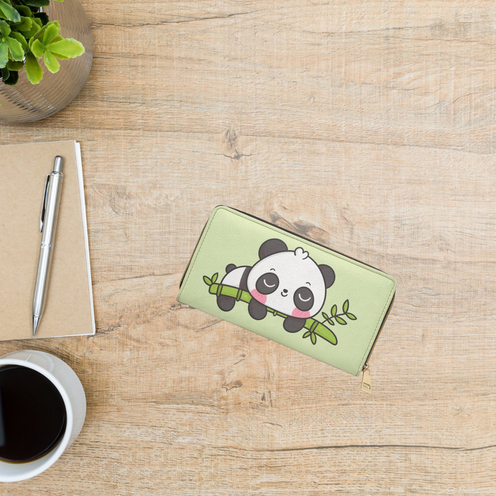 Kawaii Panda Wallet Cute Card, Zipper, Faux Leather - Etsy