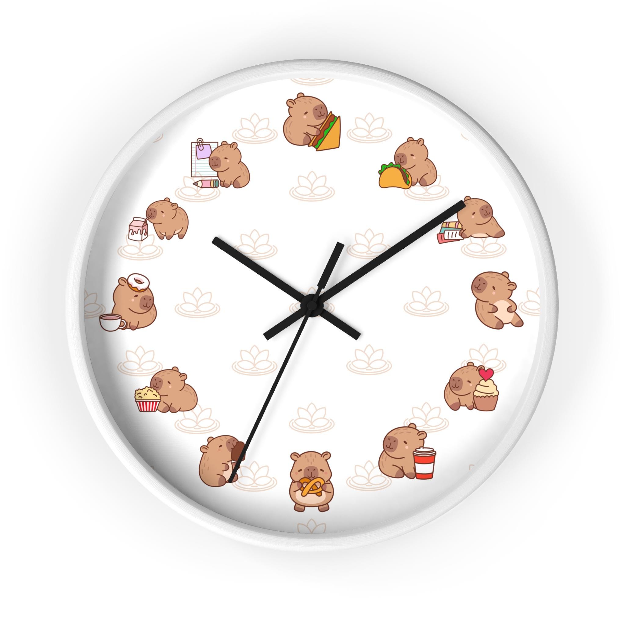Capybara Art Wall Clock Cute Kawaii Home Decor Animal Lover Battery ...