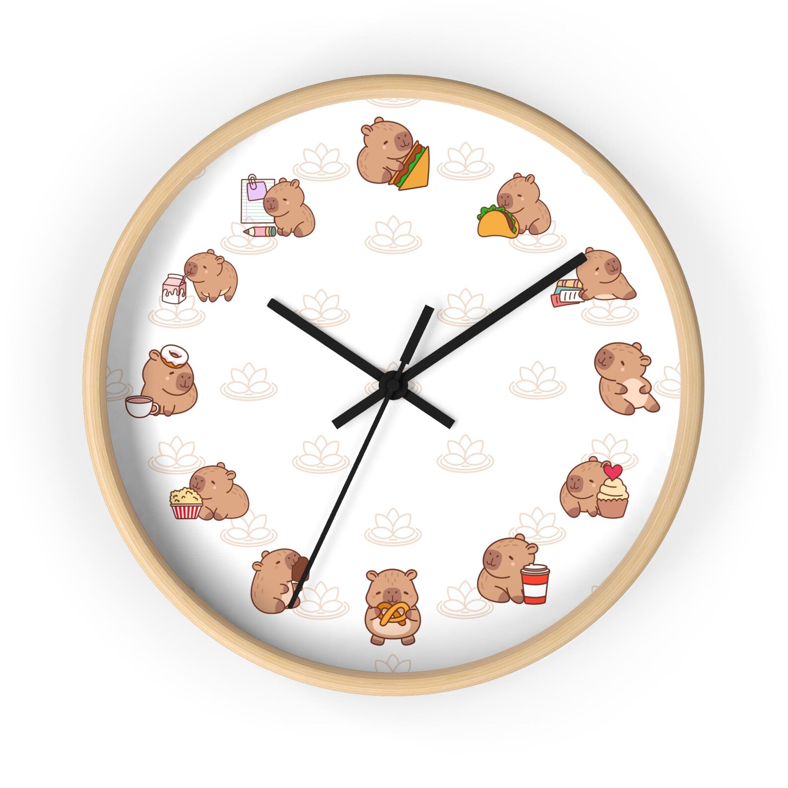 Capybara Art Wall Clock Cute Kawaii Home Decor Animal Lover Battery ...