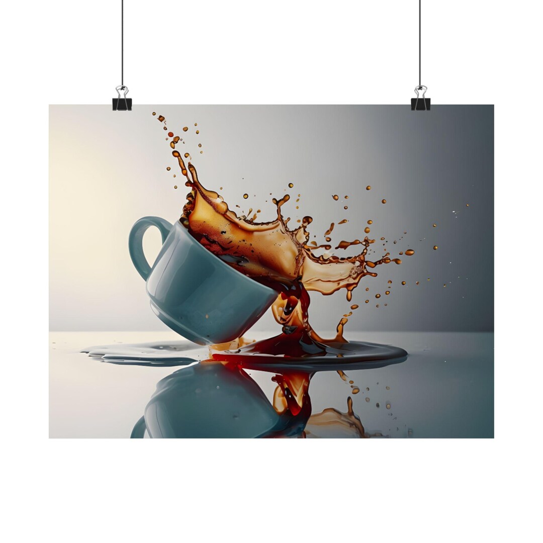 Coffee Splash Art Print: Modern Dynamic Decor - Etsy
