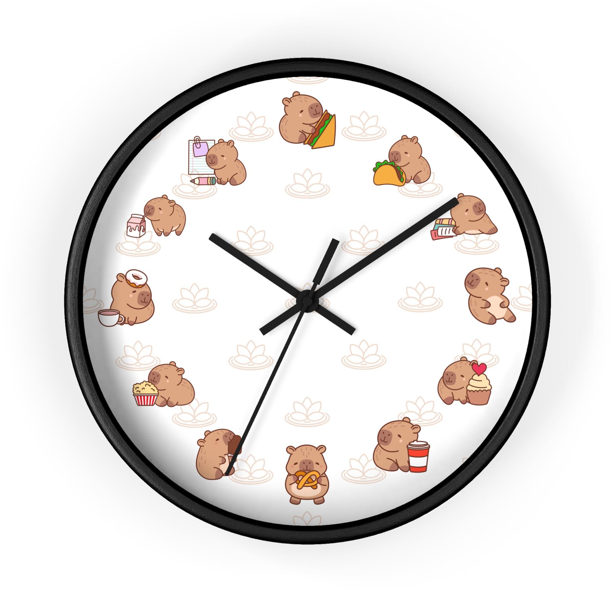 Capybara Art Wall Clock Cute Kawaii Home Decor Animal Lover Battery ...