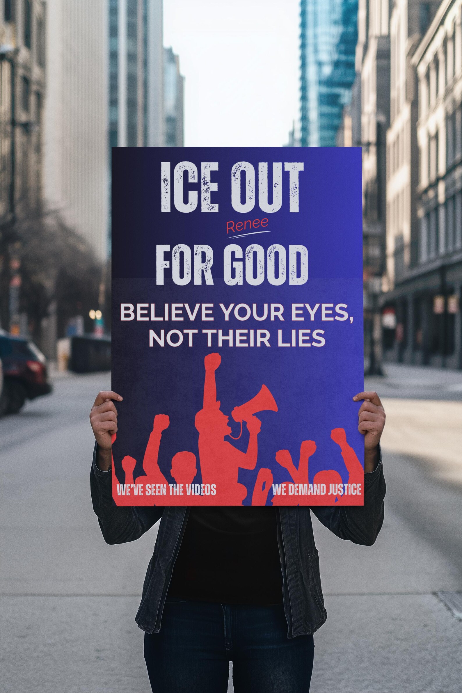 Justice for Renee Good Poster, Anti ICE Protest Sign, Believe Your Eyes ...