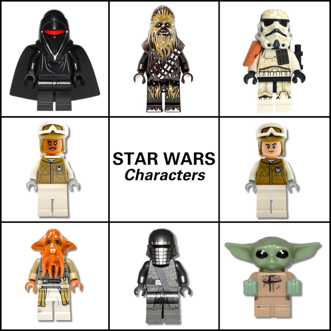 Star Wars LEGO Minifigure Collection - Yoda, Bib, Chewbacca, Boba Fett ...