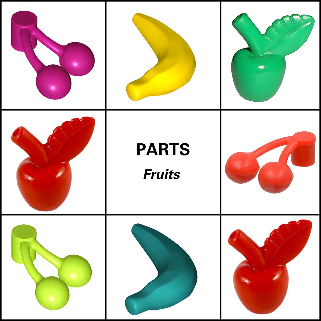 Fresh and Colorful LEGO Fruit Collection - Banana, Cherries, Apple ...