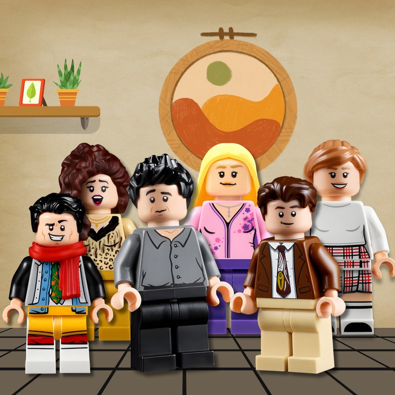 Friends TV Show LEGO Character Minifigures Rachel, Phoebe, Ross, & More ...