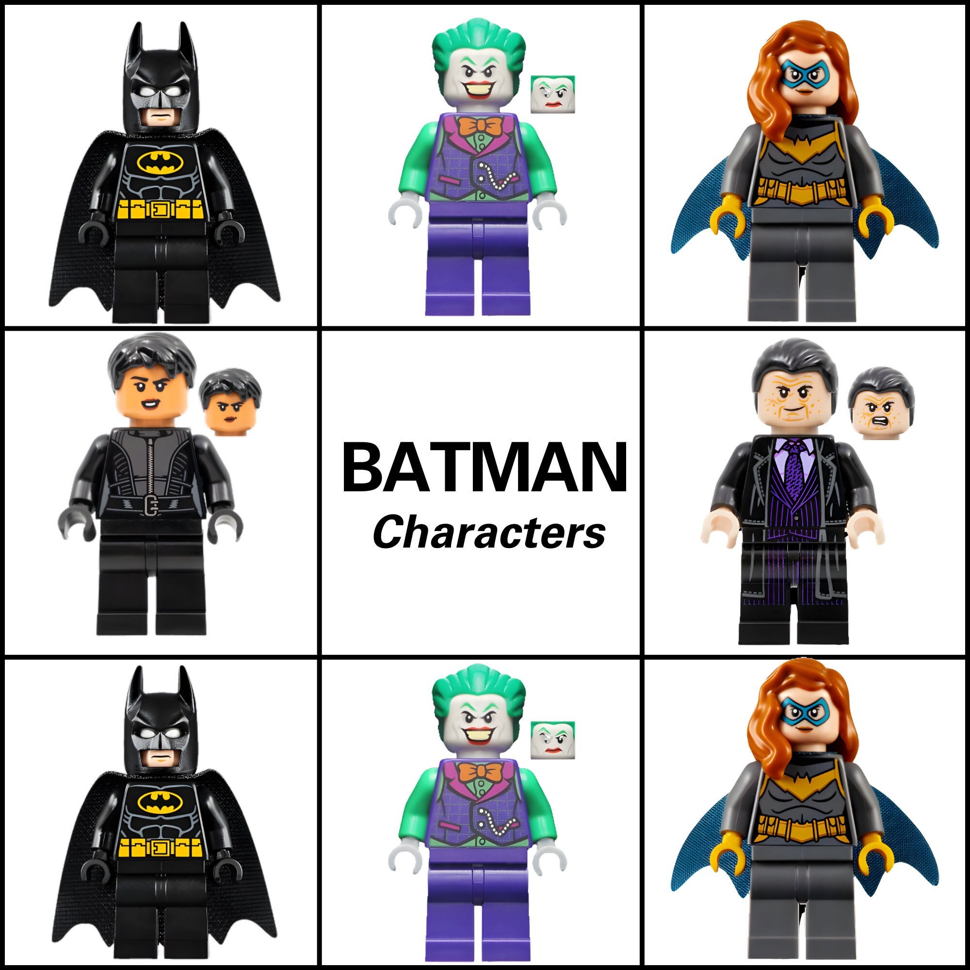 Batman LEGO Character Minifigures Batman, Joker, Batgirl, & More - Etsy