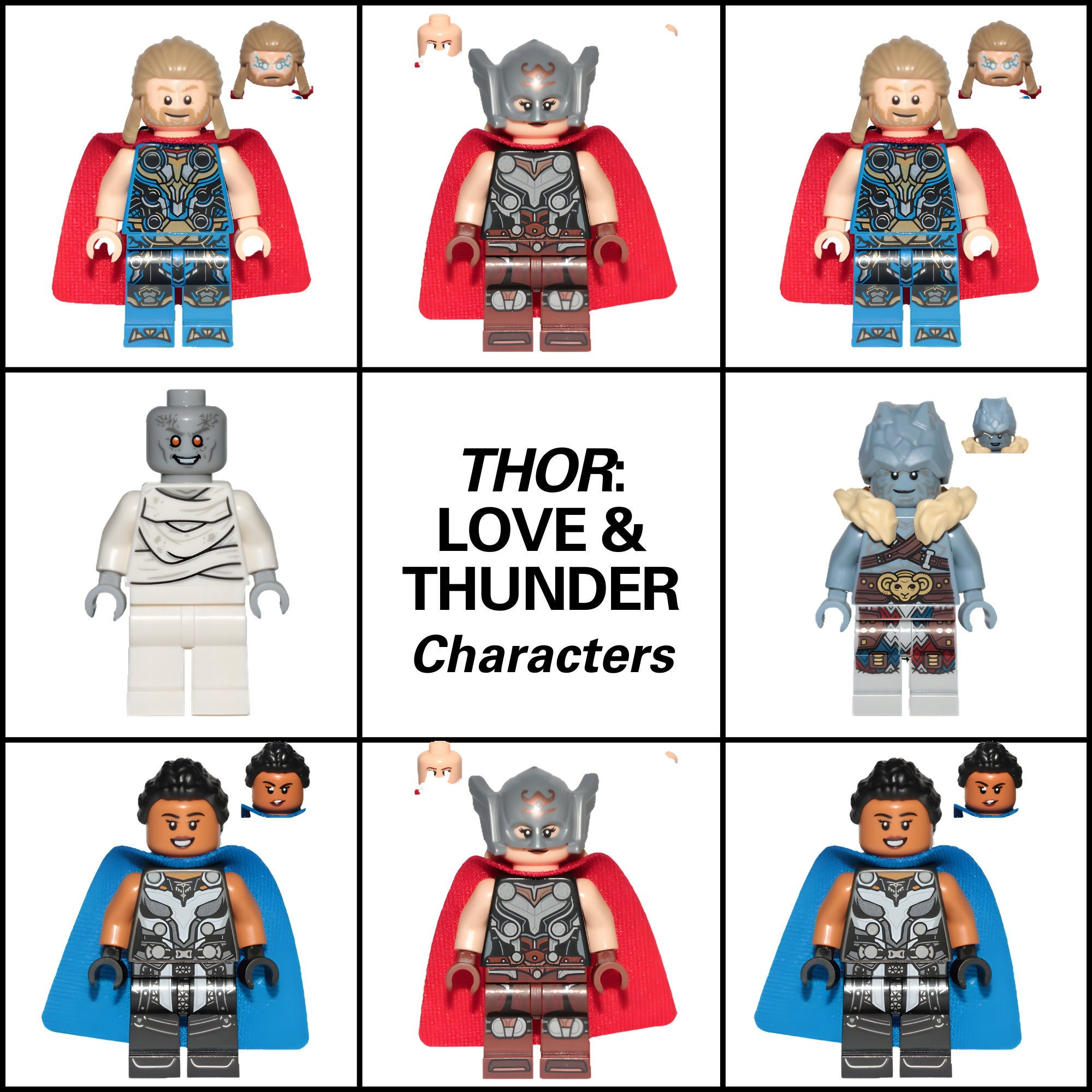 LEGO Thor: Love and Thunder Minifigure Collection Thor, Gorr, & More - Etsy