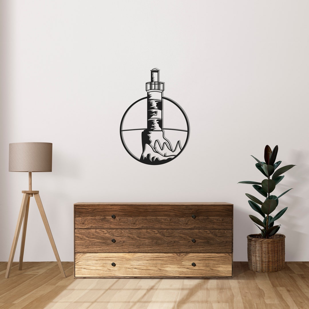 Lighthouse Metal Wall Decor, Home Decor, Lighthouse, Beach House Decor ...
