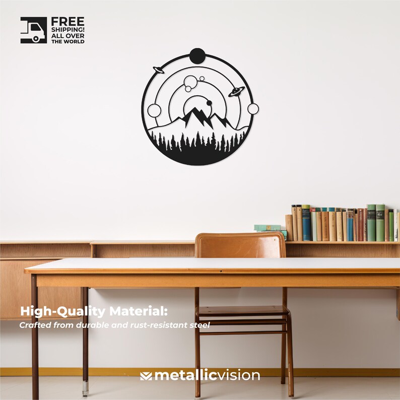 Planets Metal Wall Art, Space Themed Kids Room Wall Decor, Space ...